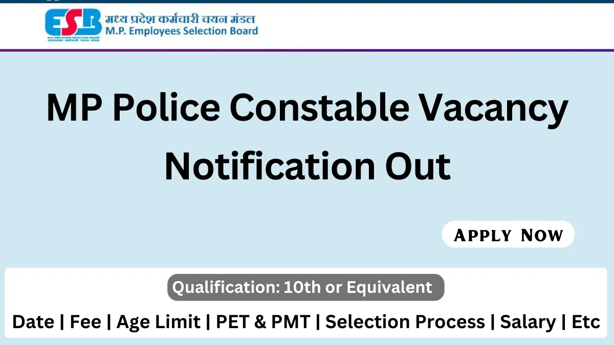 MP Police Constable Recruitment 2025: Apply Online For 3278 Posts ...