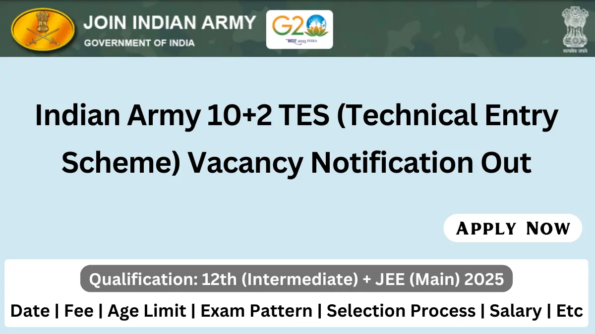 Indian Army TES 55 Recruitment 2025 For 90 Posts: Eligibility ...