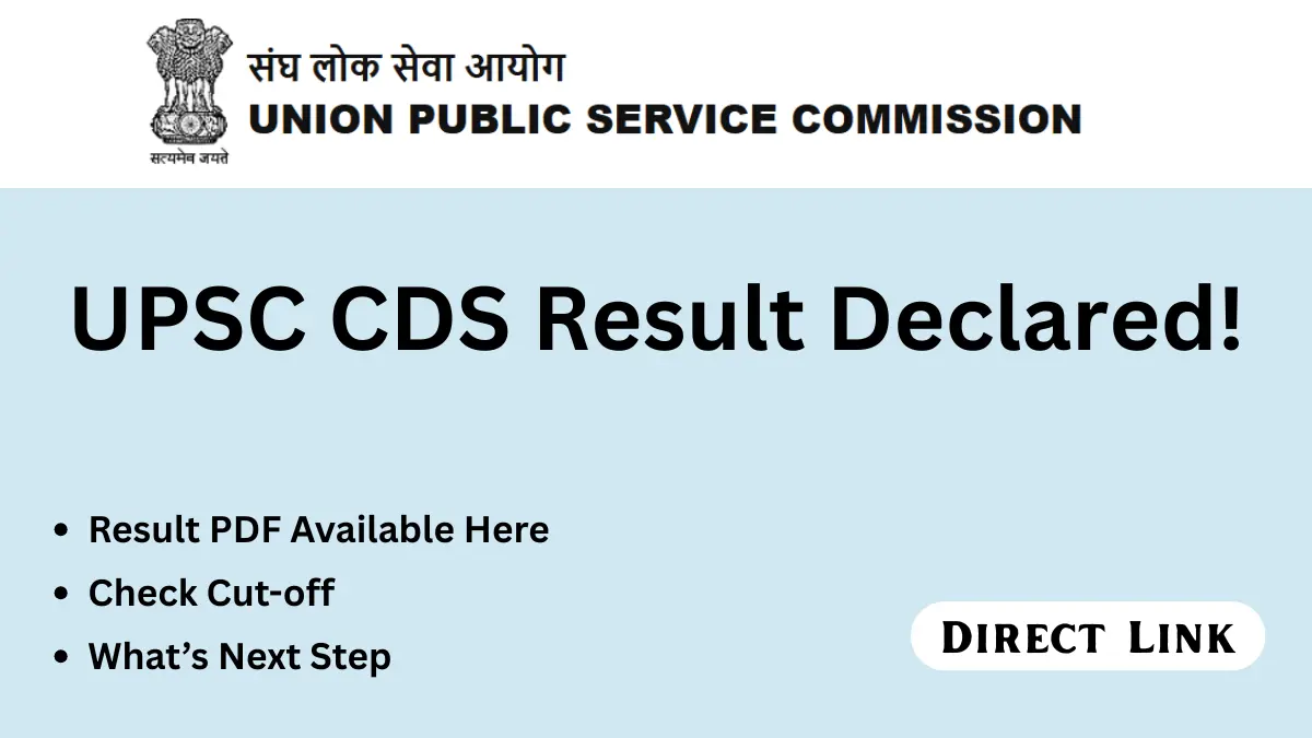 UPSC CDS (II) Final Result 2025: Check Your UPSC CDS Result & Next ...