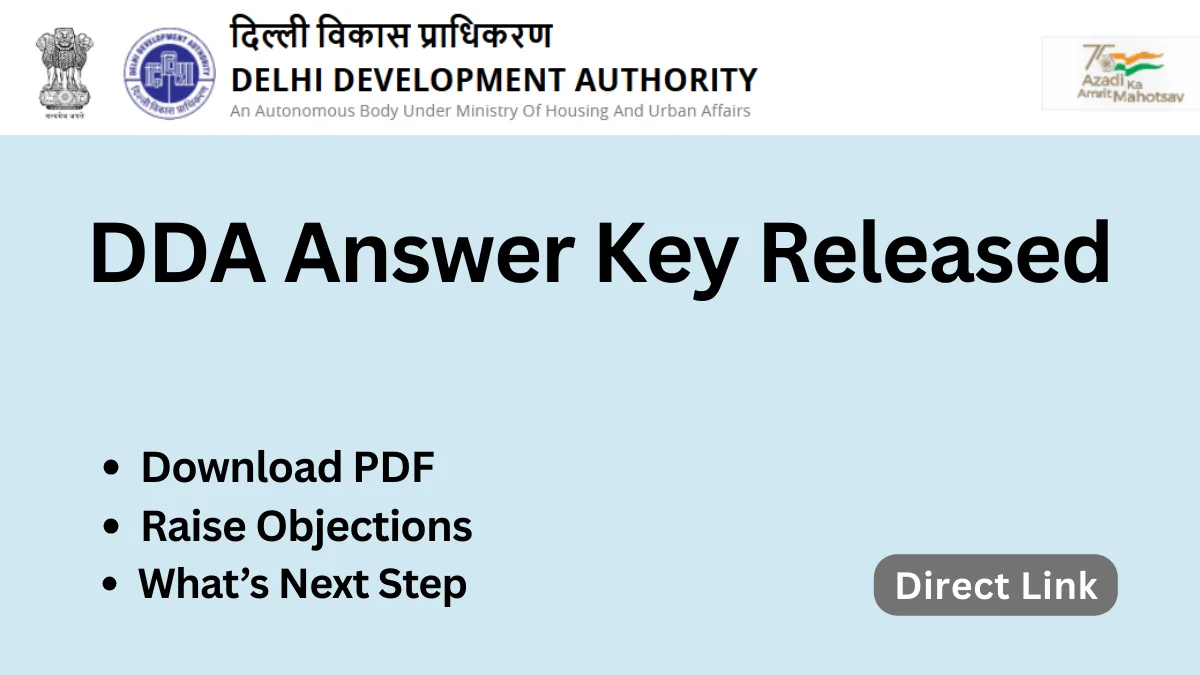 DDA Answer Key 2025 Out For Group A, B, & C Posts - Rojgar Warrior