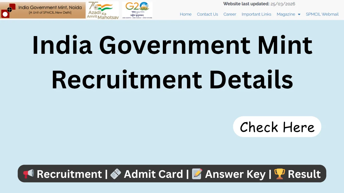 India Government Mint Recruitment 2026: 94 Posts, Apply Online Now ...
